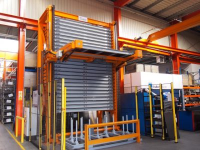 Single Tower for Sheet Metal Storage. Automated System | LogiTower